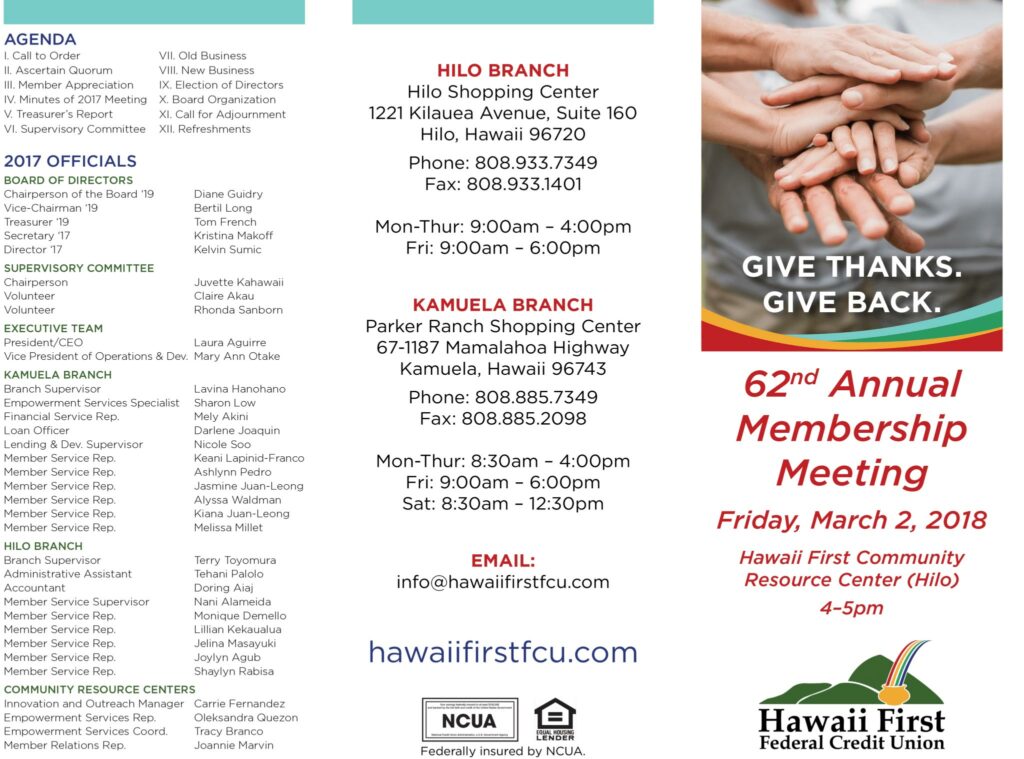 Annual Reports - Hawaii First FCU