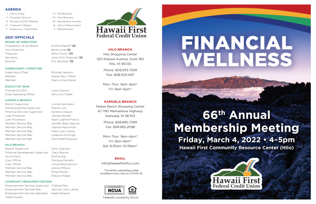 Annual Reports - Hawaii First FCU